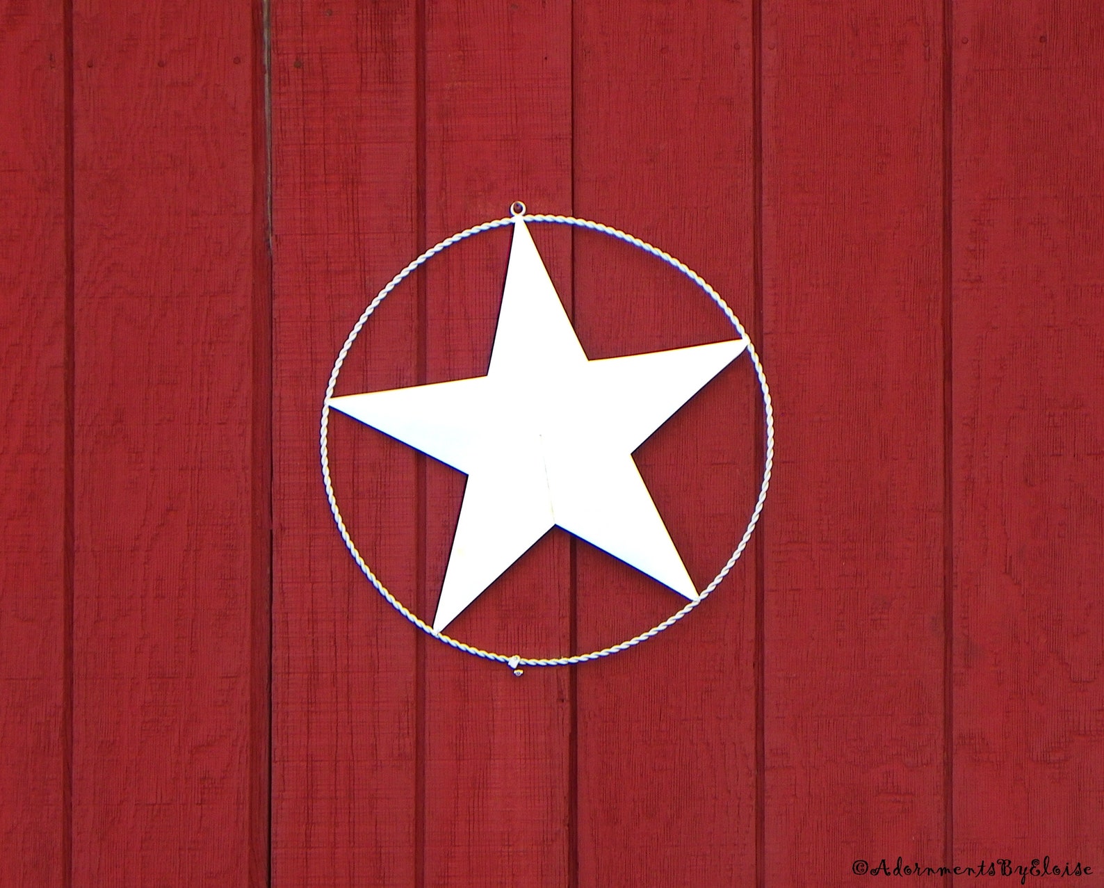 Rustic Red Barn With White Metal Lone Star Photograph, Rustic Red Barn ...