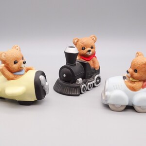 Plane Train Automobile Bear Porcelain Figurine Set, Vintage HOMCO Bear ...