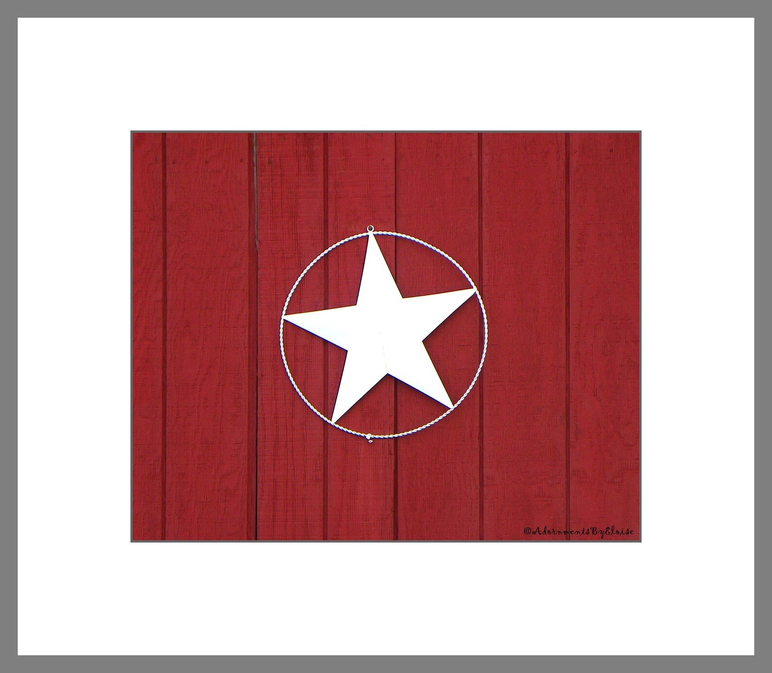 Rustic Red Barn With White Metal Lone Star Photograph, Rustic Red Barn ...