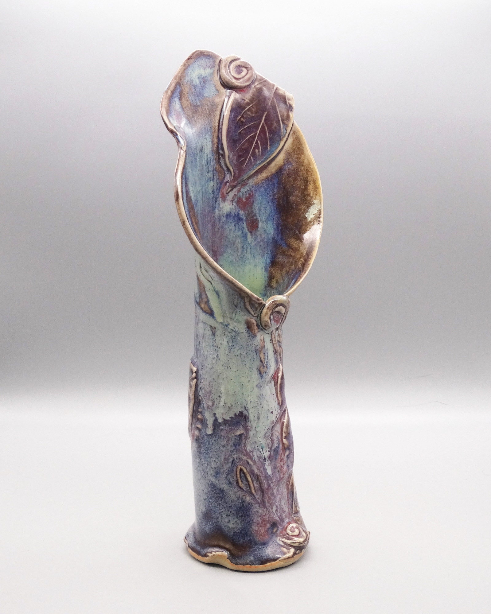 Calla Lily Blue Green Glazed Stoneware Vase, Terry Acker Calla Lily ...