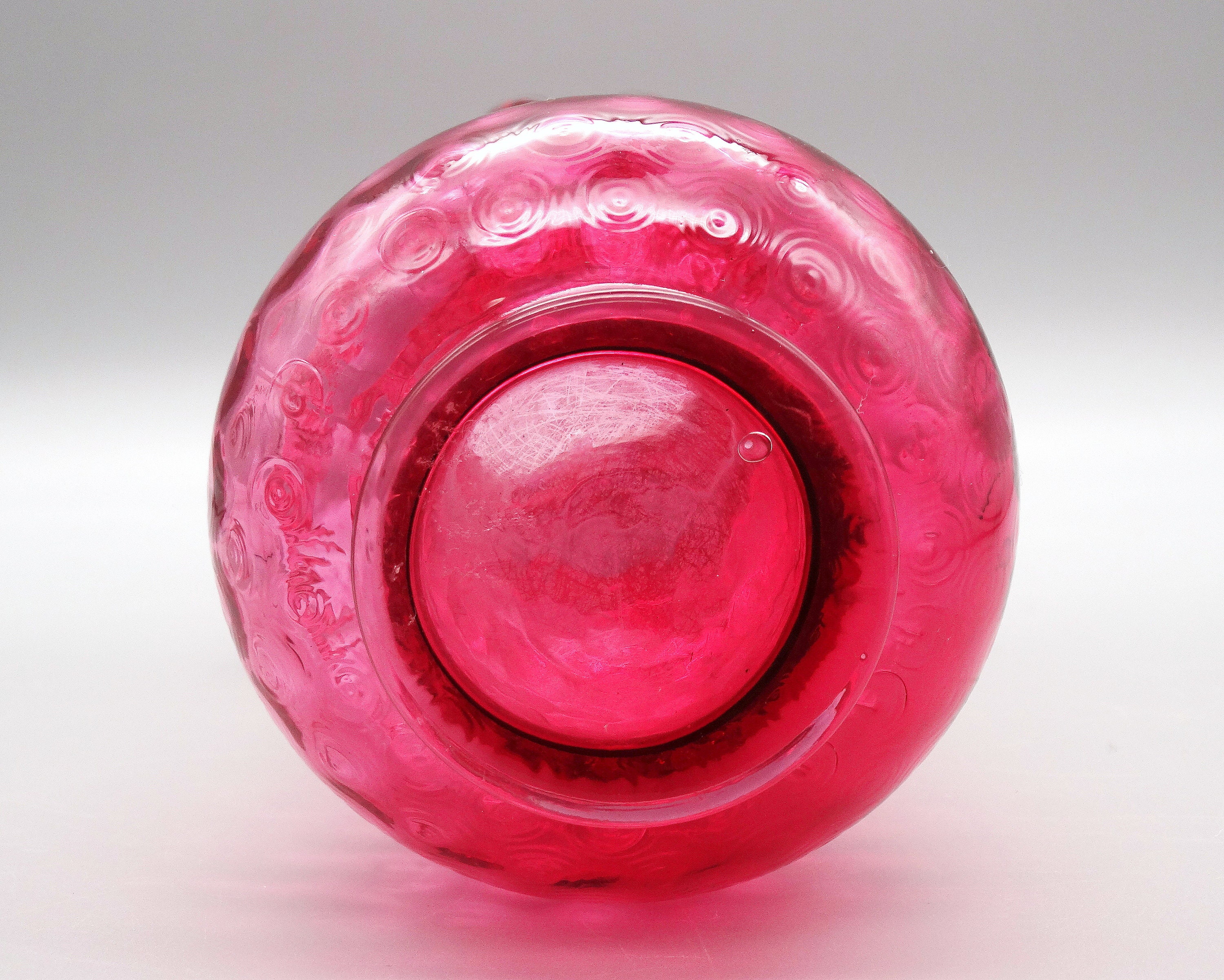Ruby Overlay Fenton Ruffled Vase, Vintage Fenton Ruffled Ruby Vase ...