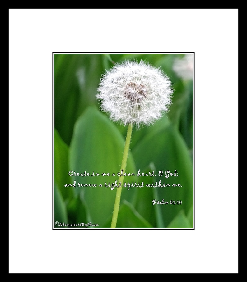 White Dandelion Scripture Photograph-scripture Wall Art-religious Decor ...