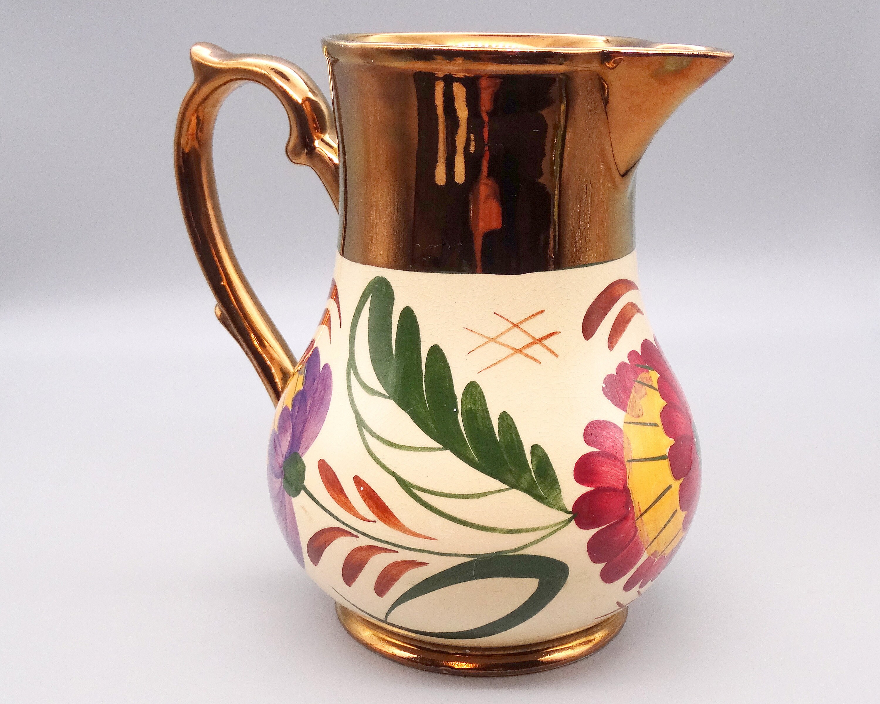Wade Copper Luster Floral Pitcher, Wade "harvest Ware" Floral Pitcher ...