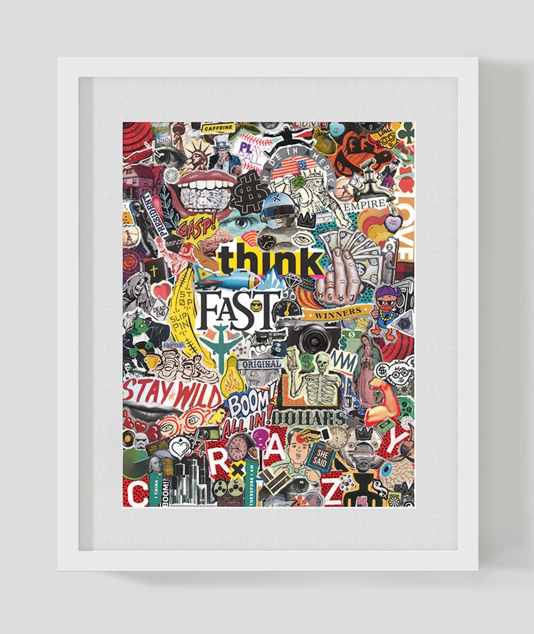 Think Fast 9x12 Collage Art - Etsy