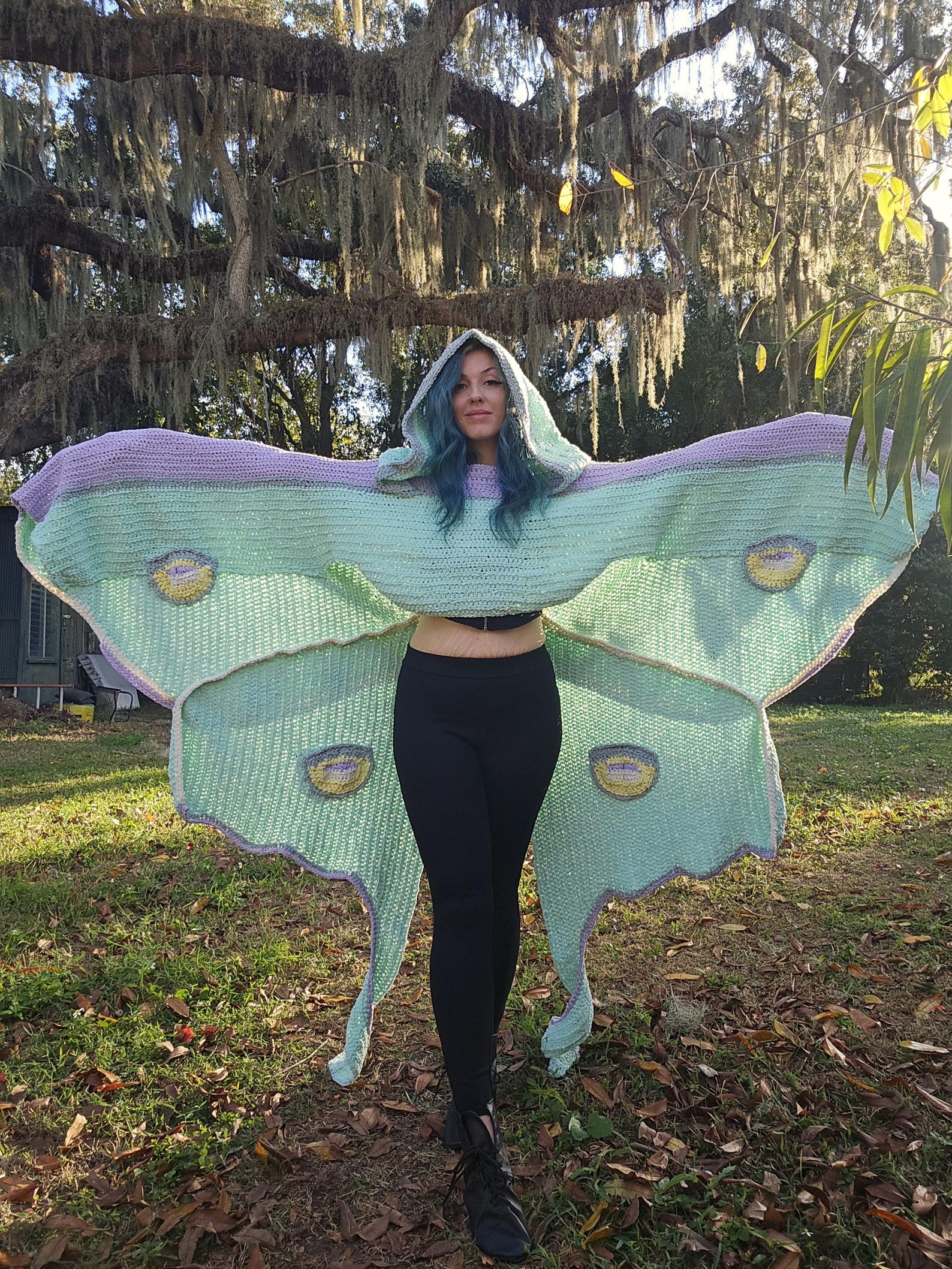 Luna Moth Crochet Cloak Kid&adult PATTERN TUTORIAL - Etsy