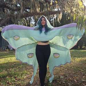 Luna Moth Crochet Cloak Kid&adult PATTERN TUTORIAL - Etsy