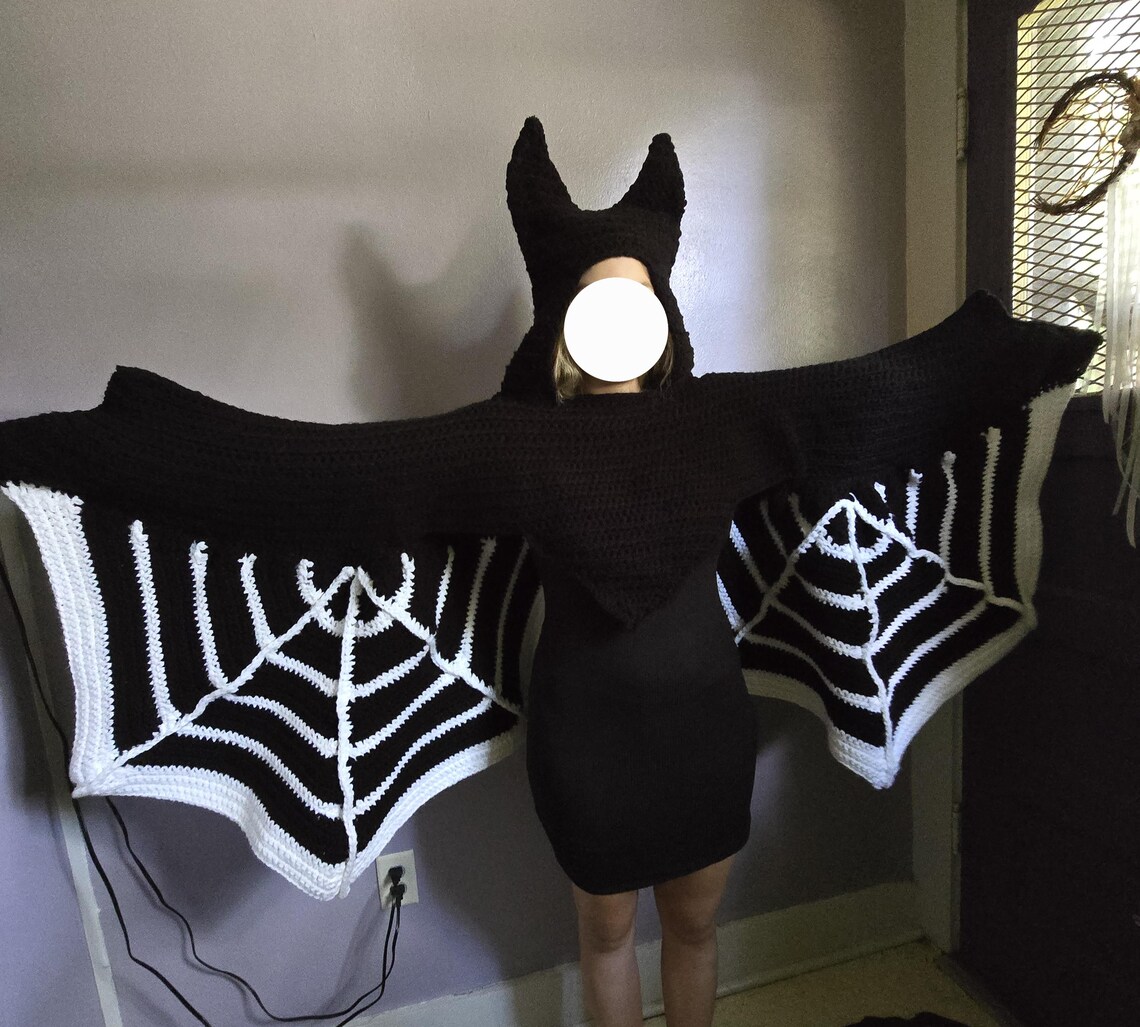 SPIDERBAT Crochet Cloak SIZE SMALL recommended 5'3 Height or Below ...