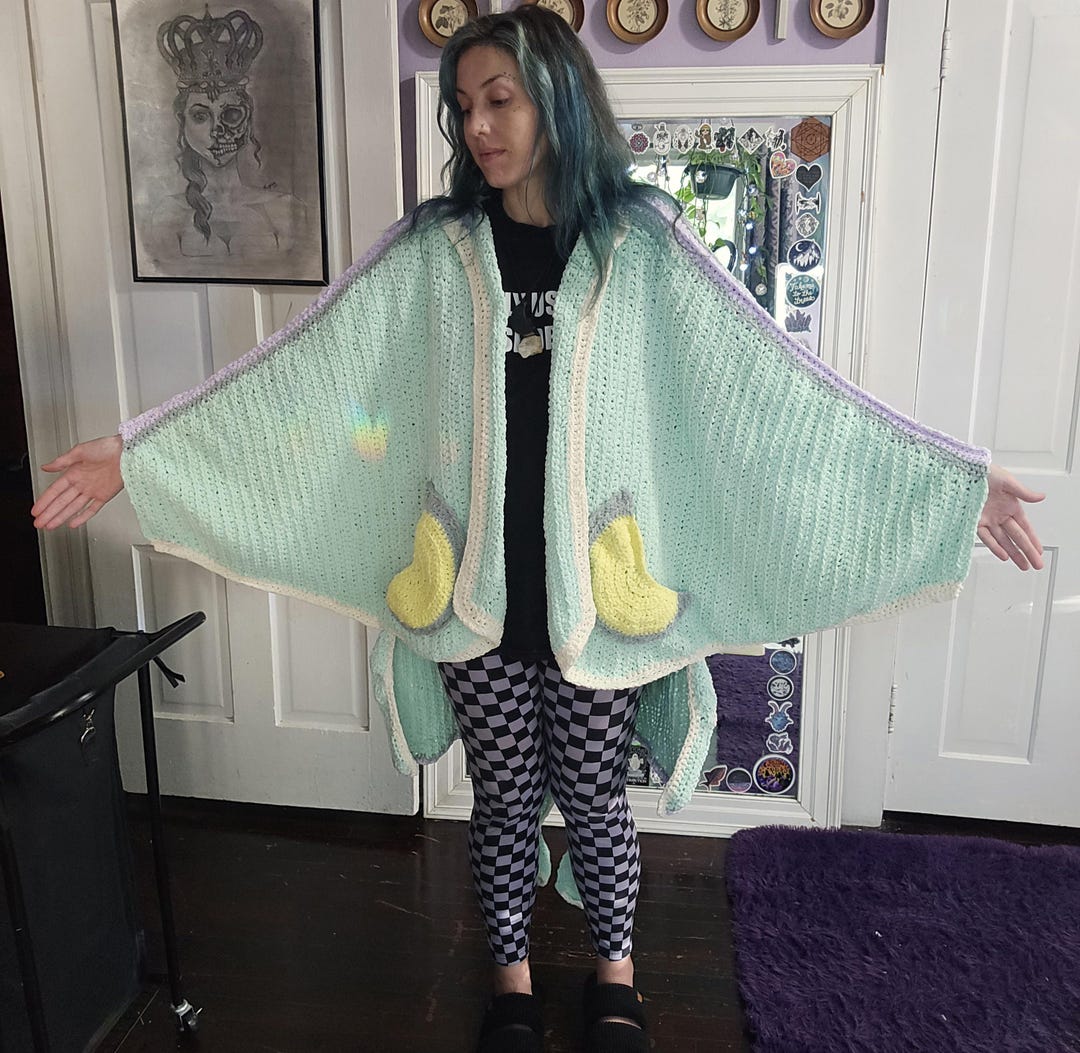 Luna Moth Crochet Cardi'trenchcoat Kid/crop/fullcoverage PATTERN ...