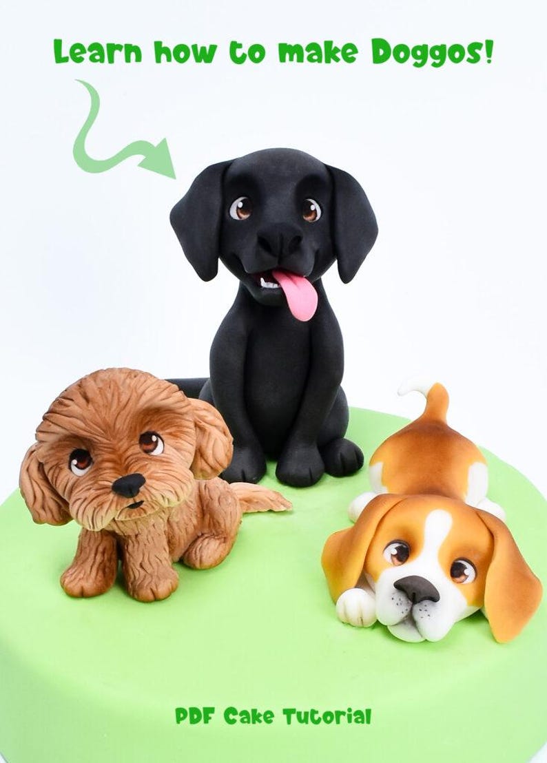 Fondant Dog Cake Topper PDF Tutorial. - Etsy