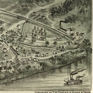 Monaca, PA 1900 Bird's Eye View; 24x36 Print From a Vintage Lithograph ...