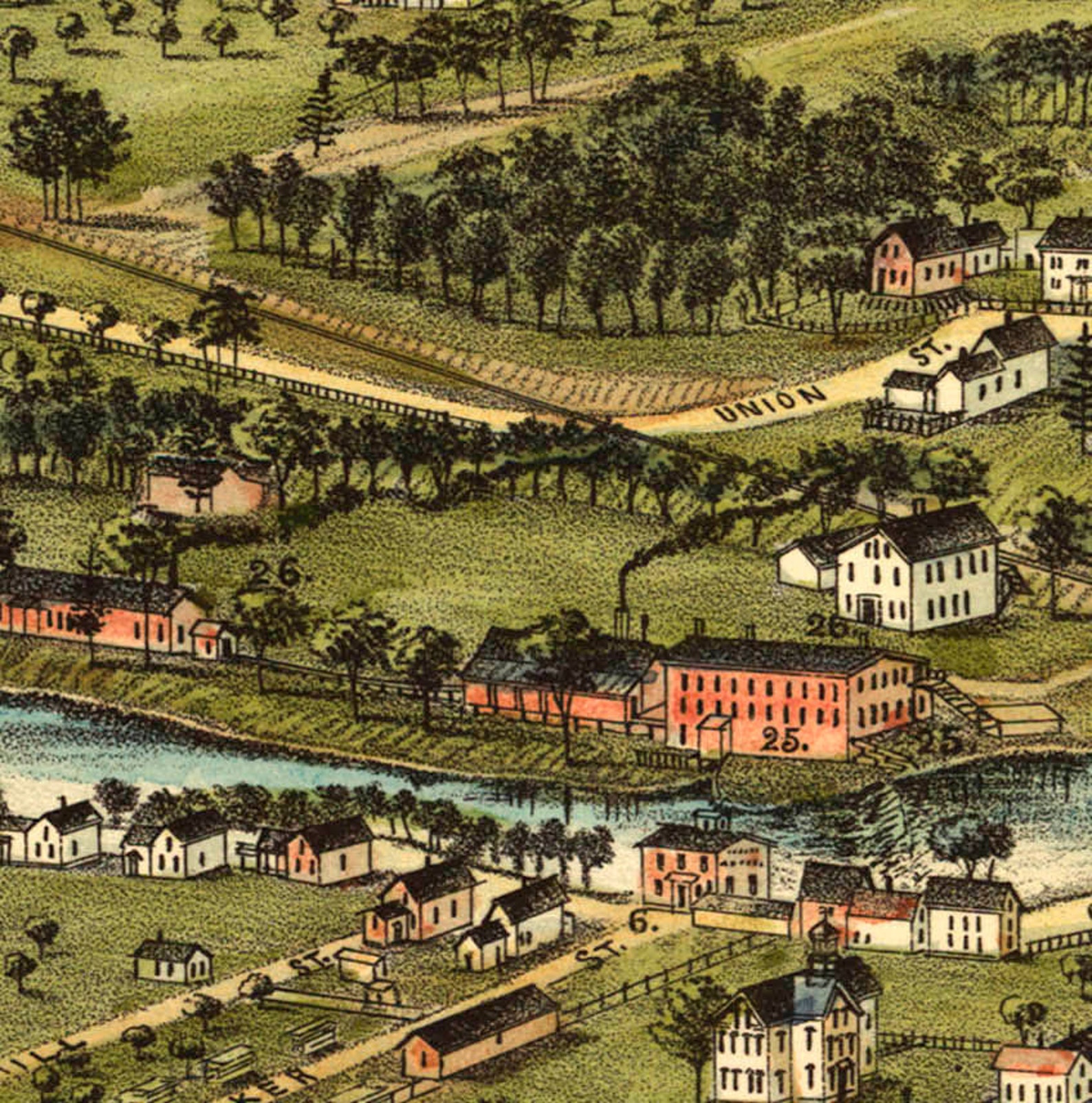 Goffstown NH 1887 Bird's Eye View 24 X 36 - Etsy UK