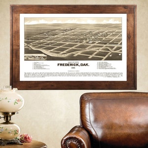 Frederick, SD 1883 Bird's Eye View; 24" X 36" Print From a Vintage ...
