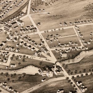 Maynard, MA 1879 Bird's Eye View; 24x36 Print From a Vintage Lithograph ...