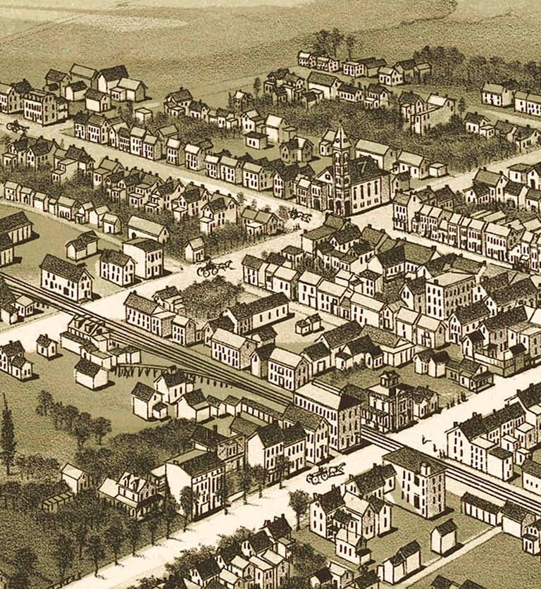 Gettysburg, PA 1888 Bird's Eye View; 24x36 Print From a Vintage ...