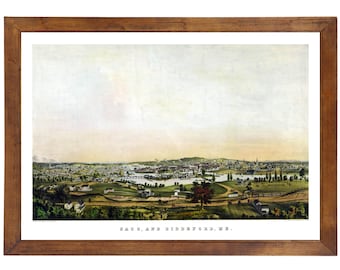 Biddeford 1856 Old Town Map With Homeowner Names Maine - Etsy