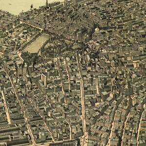 Boston, MA 1899 Bird's Eye View; 24x36 Print From a Vintage Lithograph ...