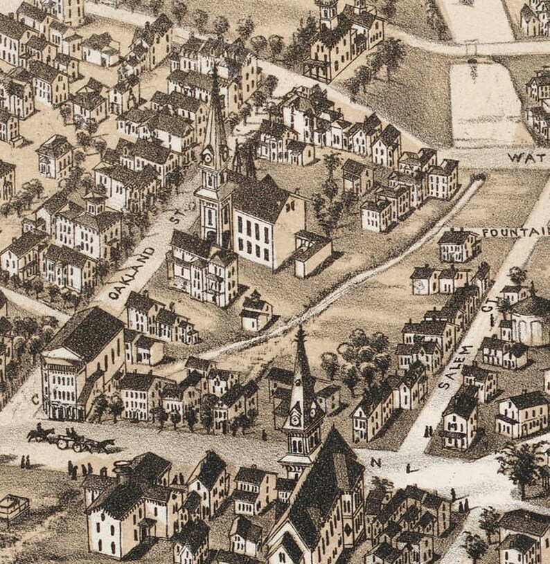 Medford, MA 1880 Bird's Eye View; 24" X 36" Print From a Vintage ...