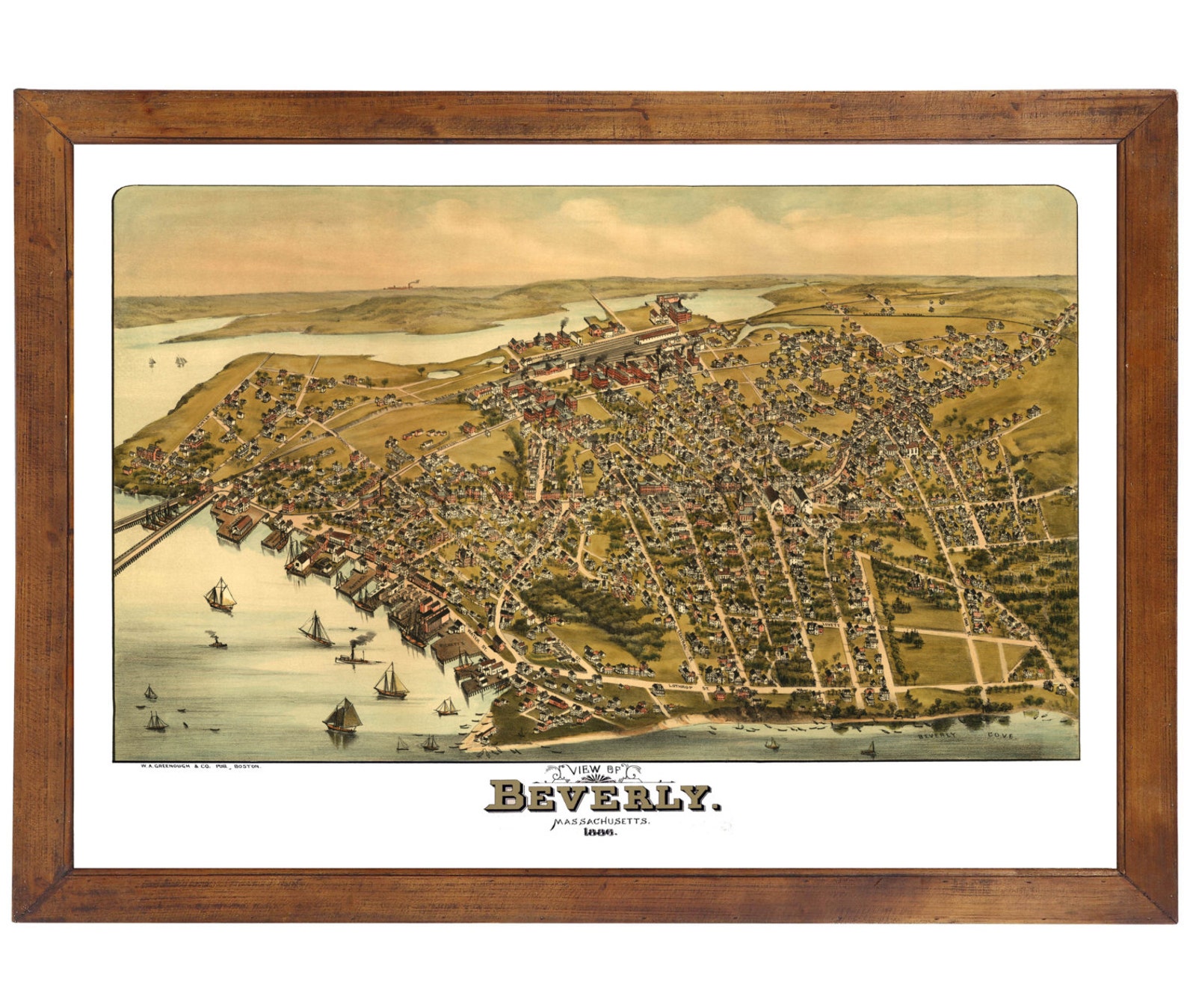 Beverly MA 1886 Bird's Eye View 24 X 36 - Etsy Beverly MA 1886 Bird's Eye View 24 X 36 - Etsy