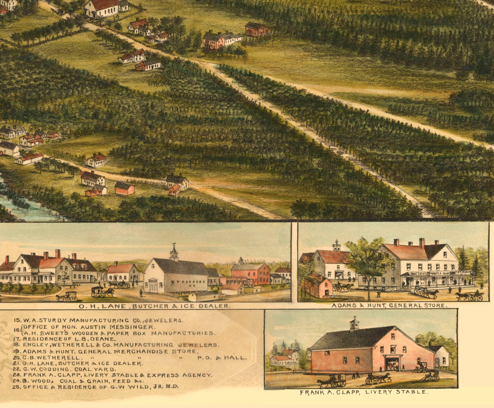 Norton MA 1891 Bird's Eye View 24x36 Print From a - Etsy UK