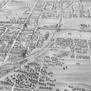 Decatur, IL 1878 Bird's Eye View; 24x36 Print From a Vintage Lithograph ...