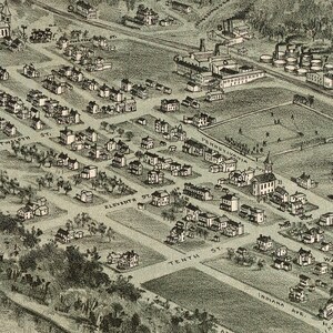 Monaca, PA 1900 Bird's Eye View; 24x36 Print From a Vintage Lithograph ...