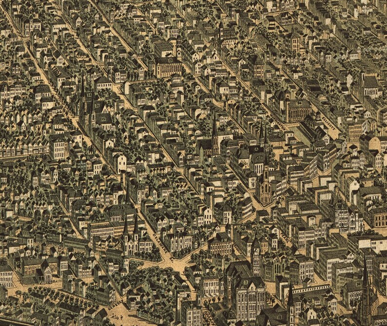 Buffalo, NY 1880 Bird's Eye View; 24" X 36" Print From a Vintage ...