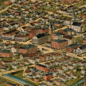 Webster, MA 1892 Bird's Eye View; 24x36 Print From a Vintage Lithograph ...