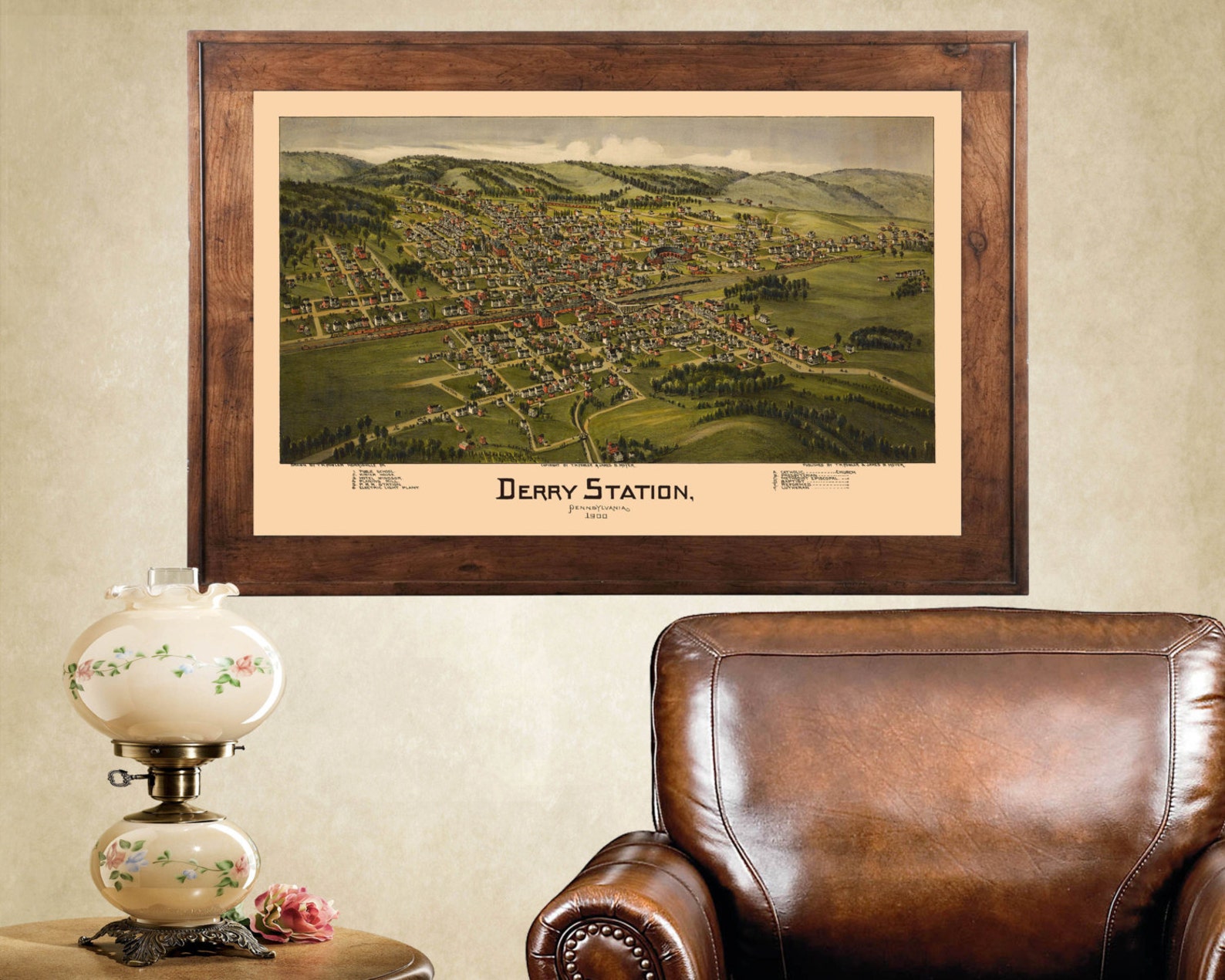 Derry Station PA 1900 Bird's Eye View 24 X - Etsy
