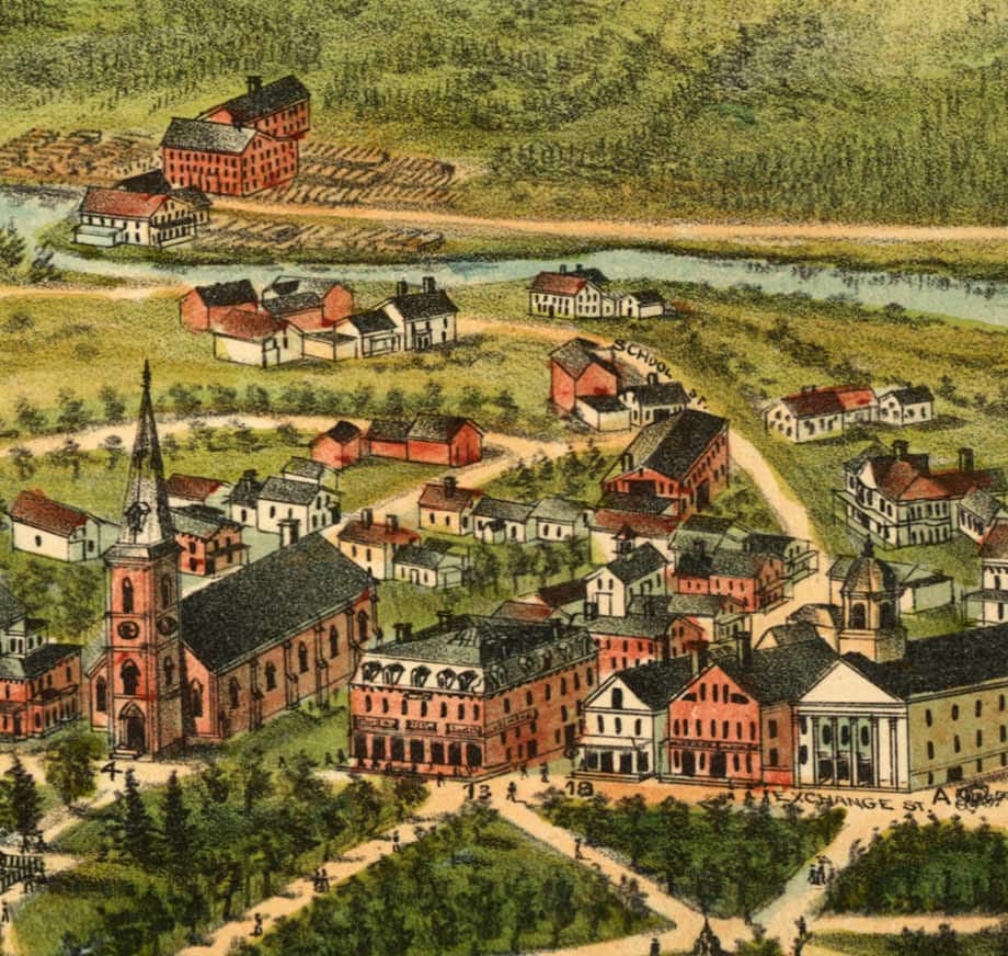 Barre, MA 1891 Bird's Eye View; 24" X 36" Print From a Vintage ...