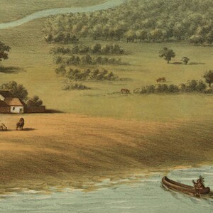 Chicago, IL 1820 Bird's Eye View; 24x36 Print From a Vintage Lithograph ...