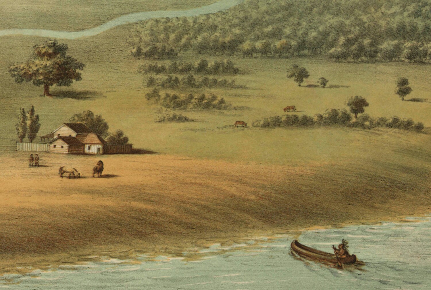 Chicago, IL 1820 Bird's Eye View; 24x36 Print From a Vintage Lithograph ...