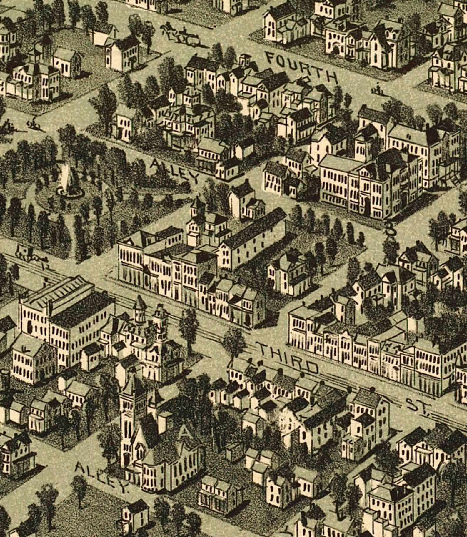 Beaver PA 1900 Bird's Eye View 24x36 Print From a - Etsy