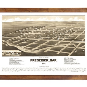 Frederick, SD 1883 Bird's Eye View; 24" X 36" Print From a Vintage ...