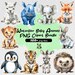 Watercolor Baby Animals PNG Clipart Bundle, and Family of Animals ...