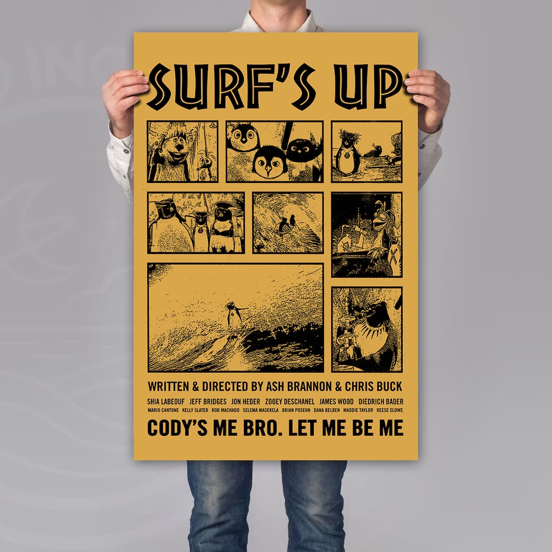 Surf's up Movie Poster Vintage Movie Room Decor Custom - Etsy
