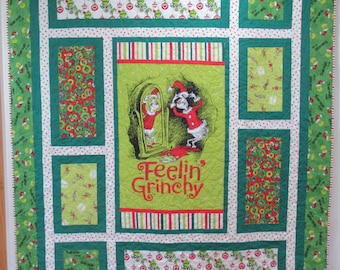 Grinch Stole Christmas, Merry Grinchmas, Grinch QUILT, Dr Seuss Fabric ...