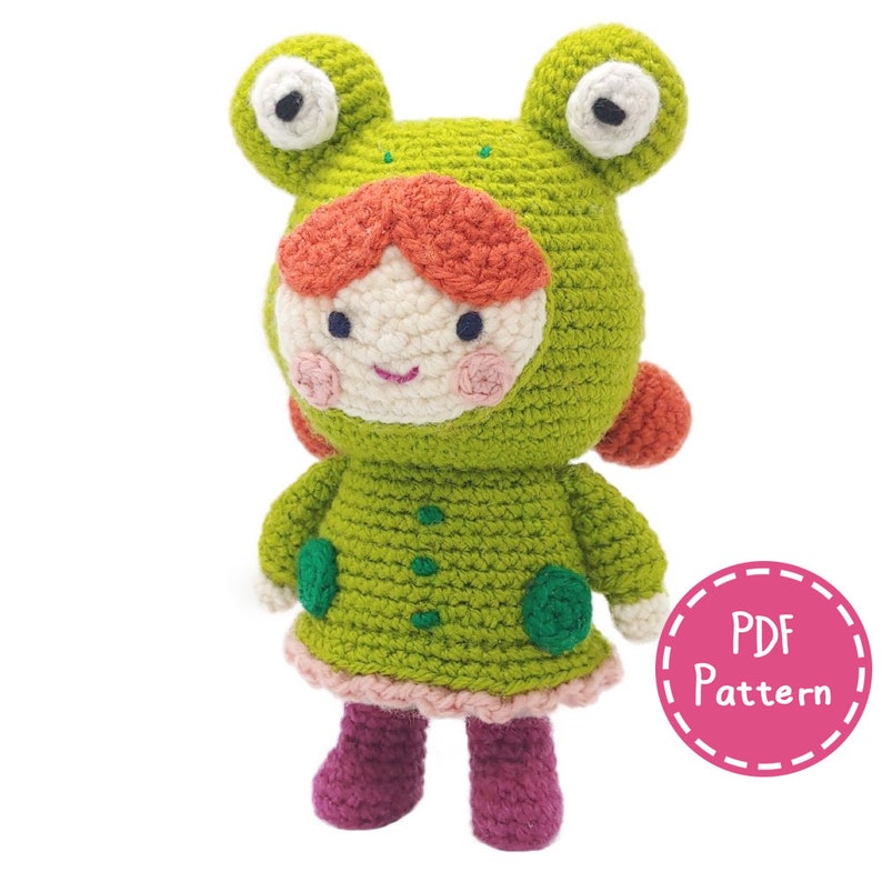 PATTERN Frog Coat Girl Doll Amigurumi Crochet Plush PDF - Etsy