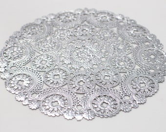 Metallic Silver Doilies Sample Pack. Includes 12, 10, 8, 6. Foil Lace ...