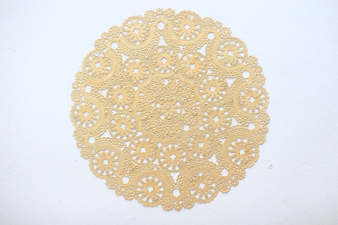 Metallic Gold Doilies Sample Pack. Includes 12 - Etsy UK