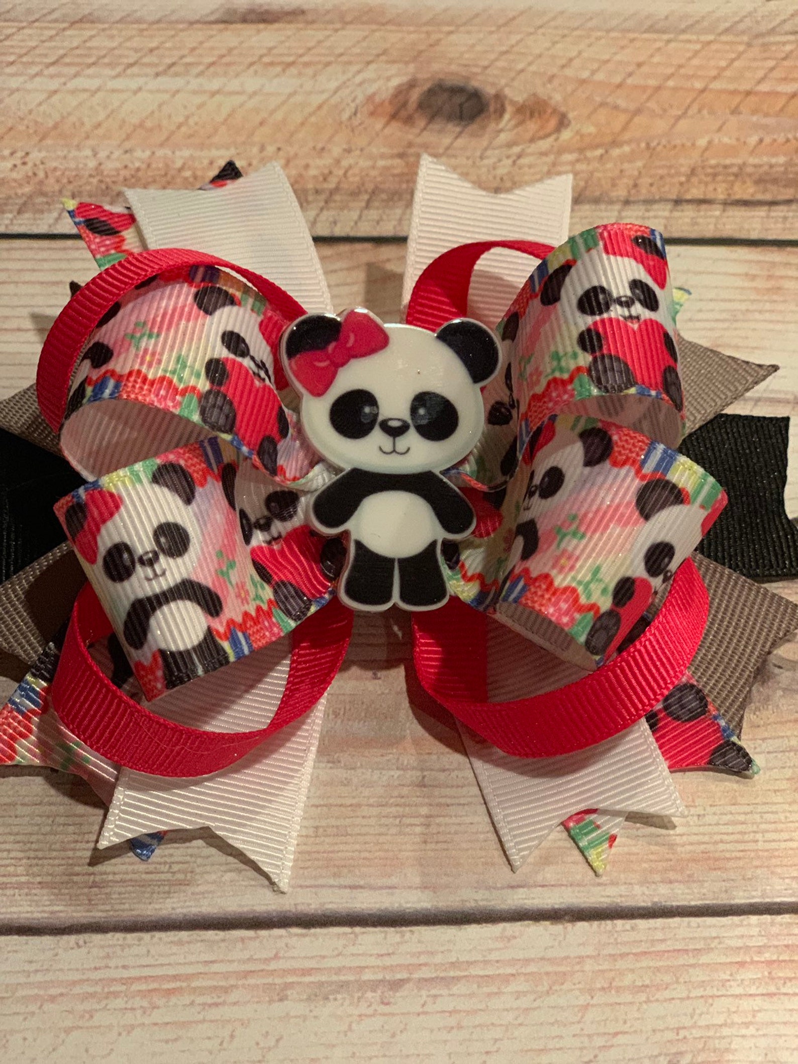 Hair Bows / Panda Bear | Etsy