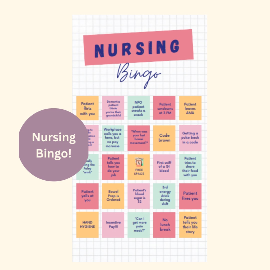 Nursing Bingo! Instantly Downloadable Pdf! Print and Play! - Etsy