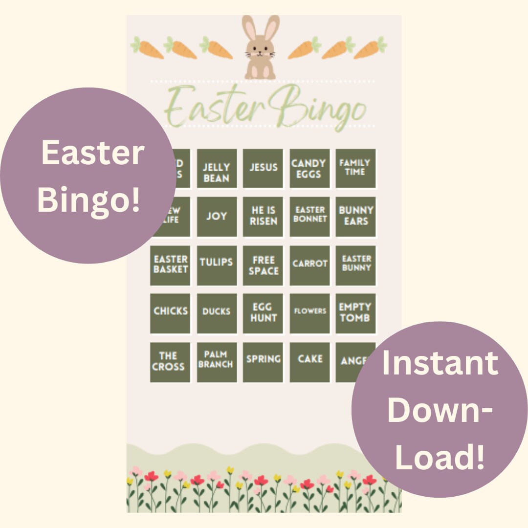 Easter Bingo, Instantly Downloadable Pdf! Print and Play! - Etsy