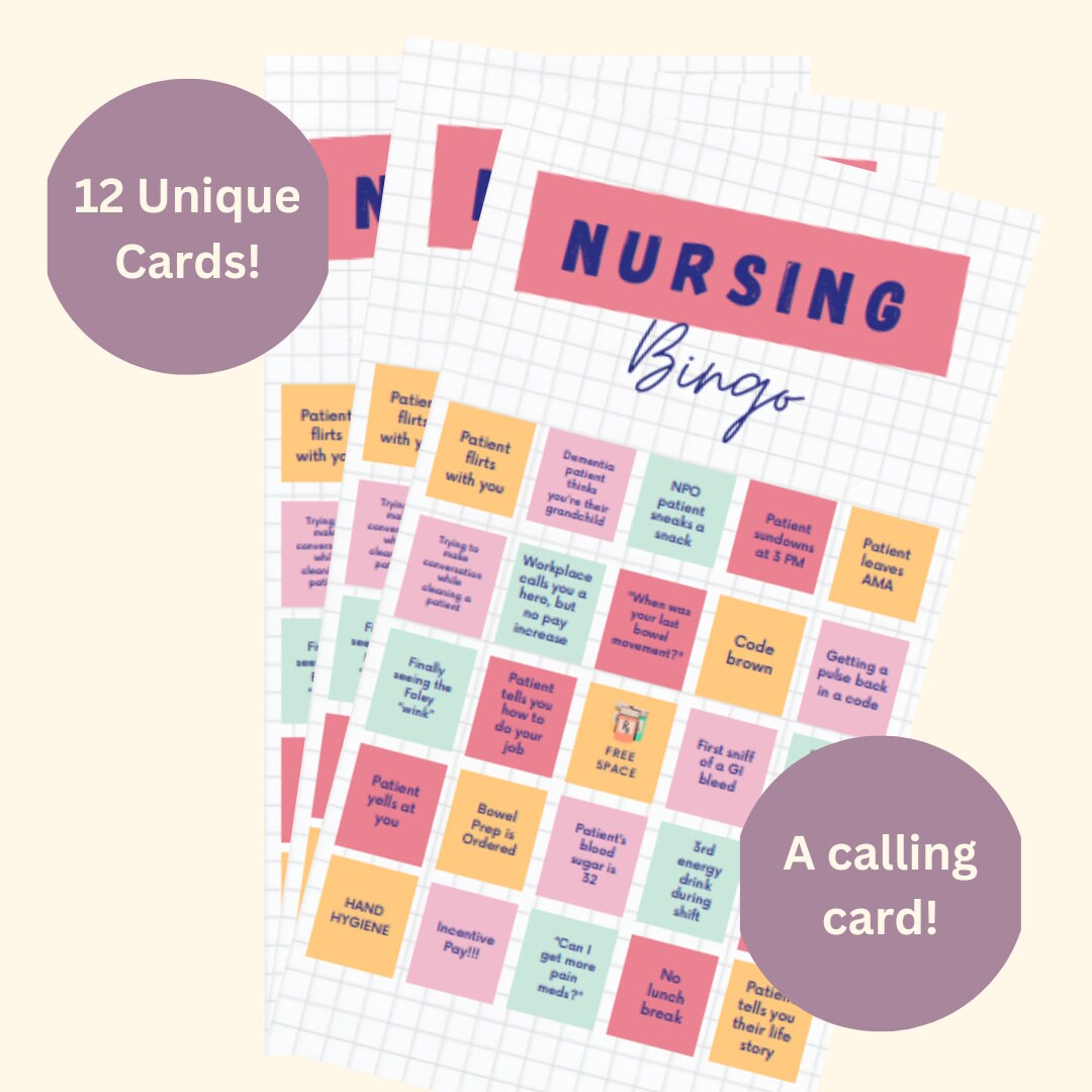 Nursing Bingo! Instantly Downloadable Pdf! Print and Play! - Etsy