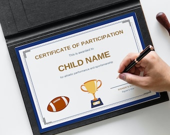 Editable Football Sports Certificate Template With Photo. Award. Trophy ...