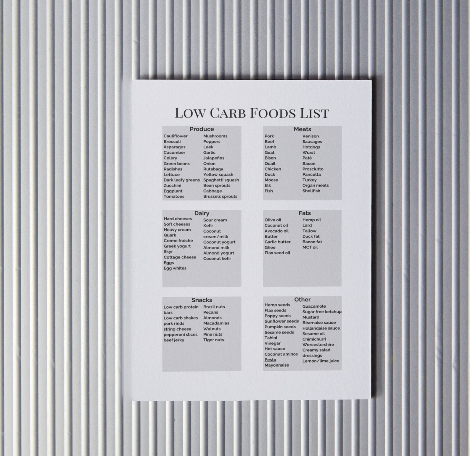 Low Carb Food List PDF Printable | Comprehensive Keto Diet Guide for ...