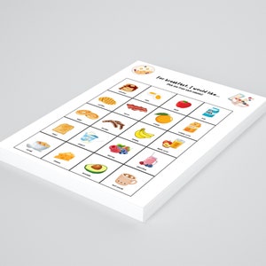 Kids Breakfast Menu Chart | Fun Food Choices (digital Download) - Etsy