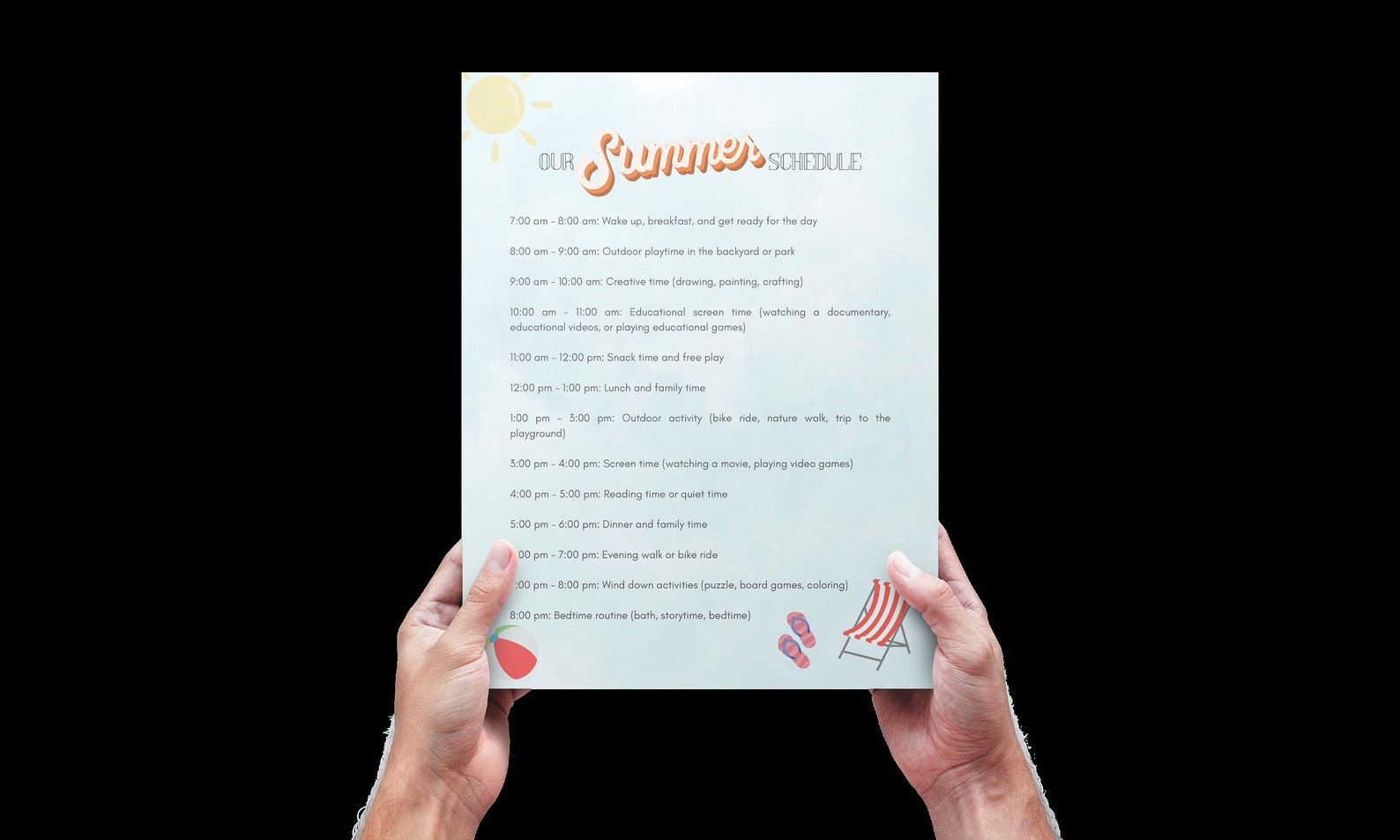 Kids Summer Schedule Printable PDF Fun & Educational Daily Planner for ...