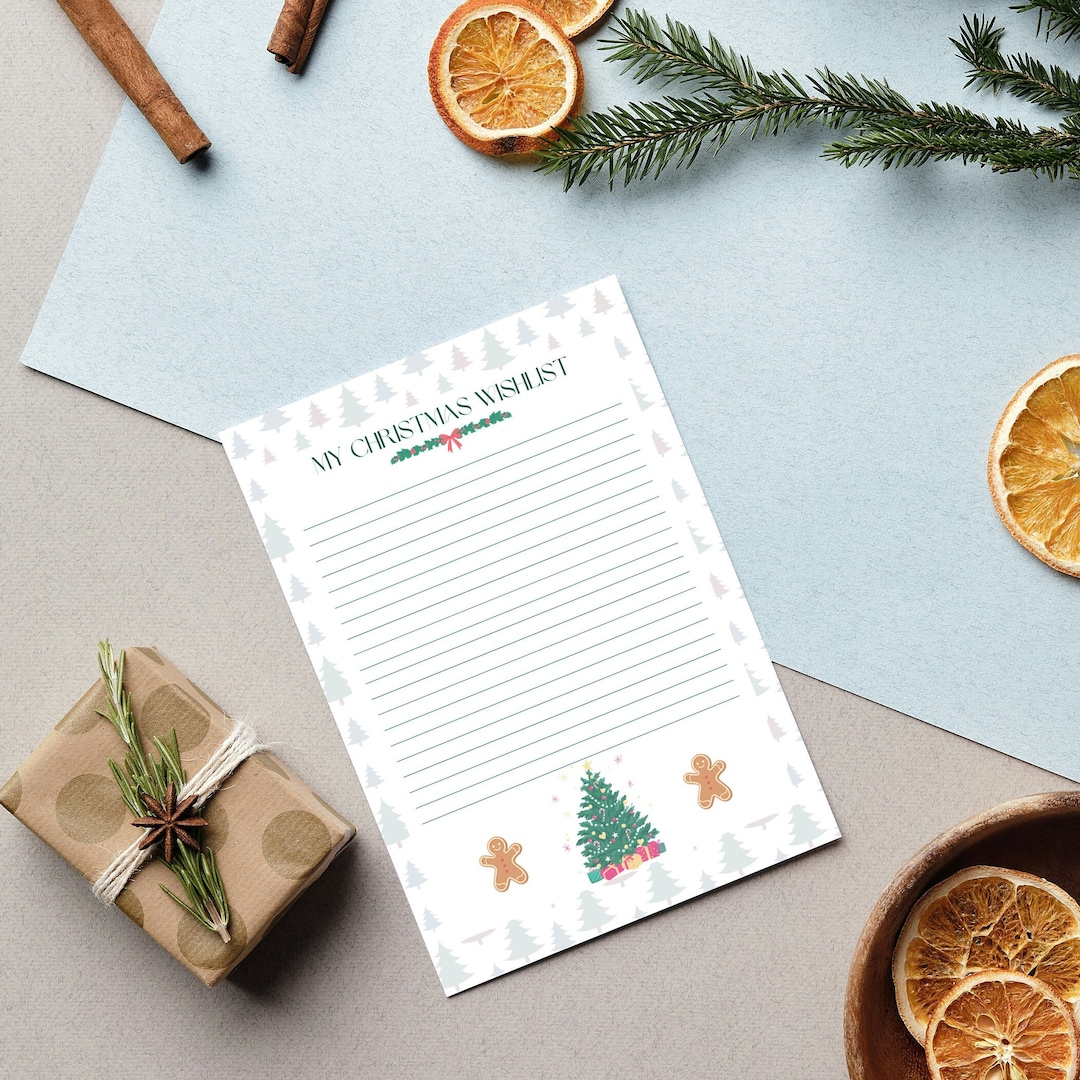 Festive Christmas Wishlist | Printable Holiday Gift Tracker (PDF) - Etsy