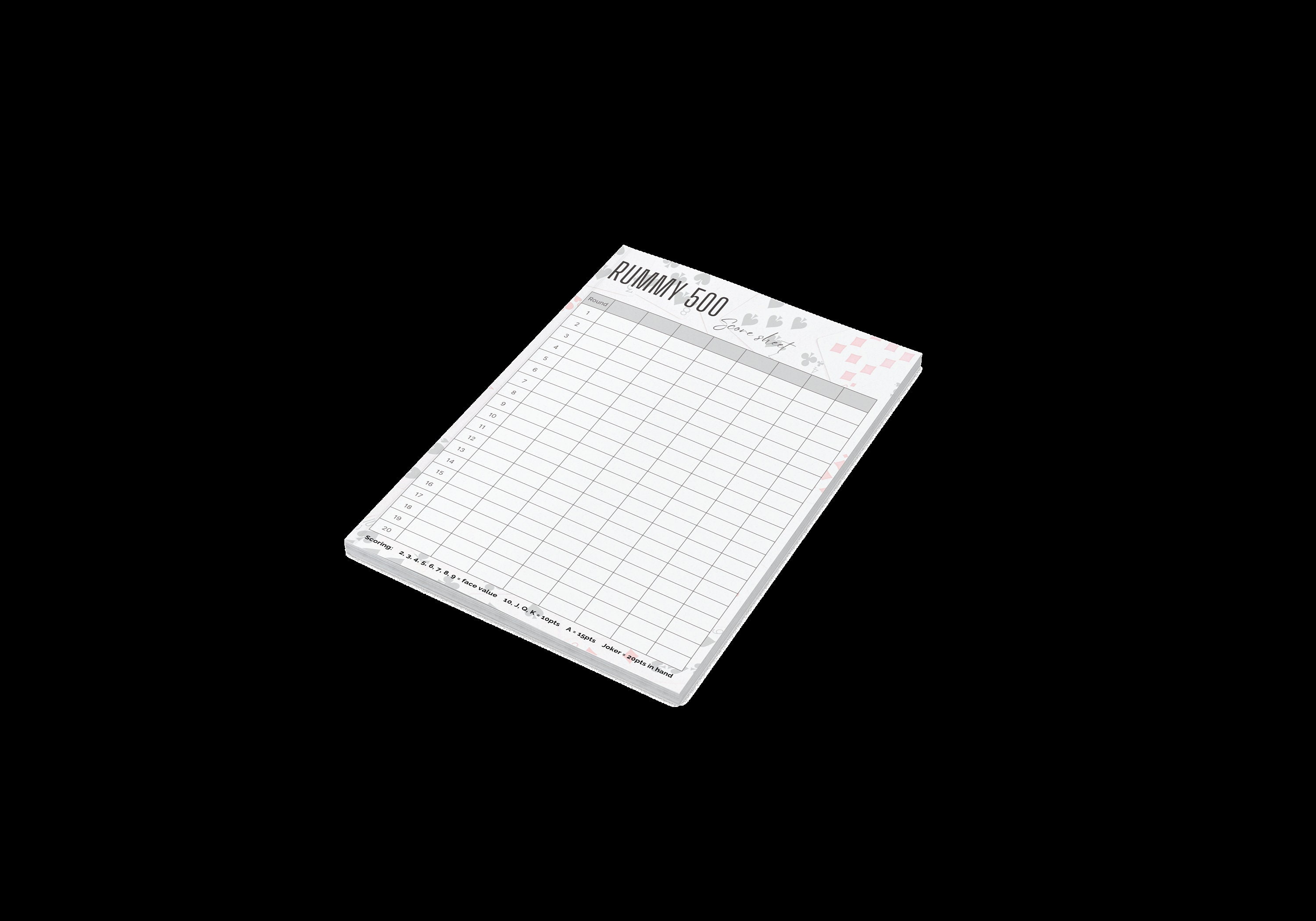 Rummy Score Sheet Printable Rummy 500 Score Card, PDF Download for Easy ...