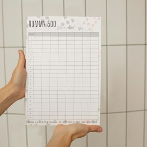 Rummy Card Game Score Sheet, 500 Scorepad, Family Fun Supplies ...